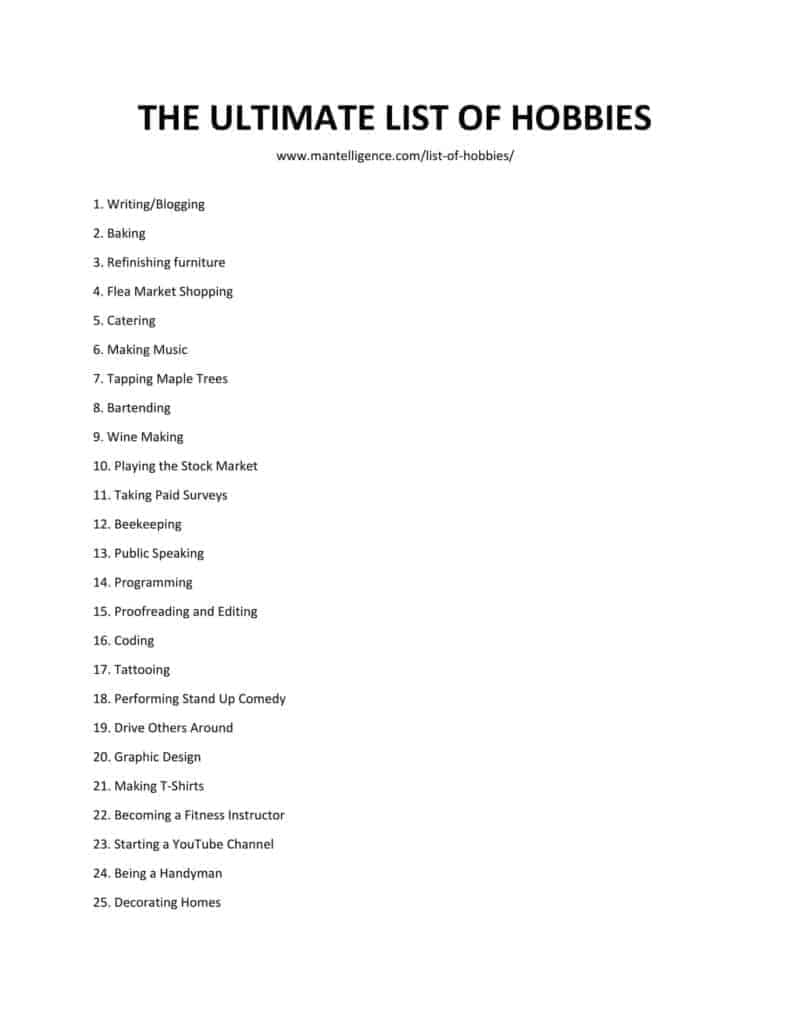 The Ultimate List Of Hobbies 549 Handpicked Hobby Ideas To Try The Ultimate List Of Hobbies 549 Handpicked Hobby Ideas To Try