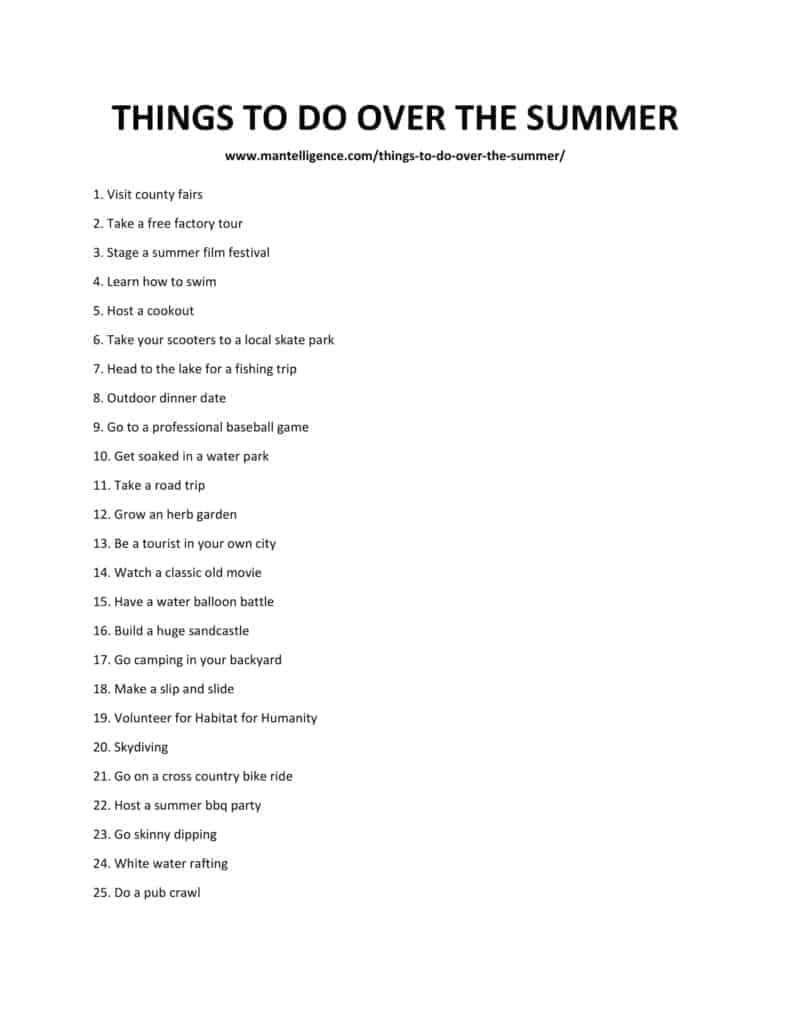 67 Things To Do Over The Summer - Activities everyone will enjoy.