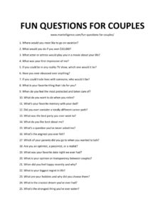 70 Questions for Couples (Fun, Funny, Deep) [2023]
