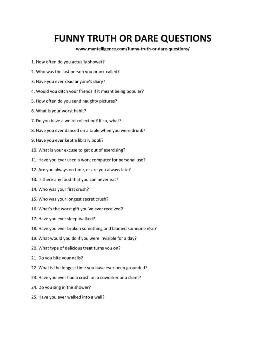 94 Funny Truth Or Dare Questions That Will Make Everyone Laugh 94 Funny Truth Or Dare Questions That Will Make Everyone Laugh