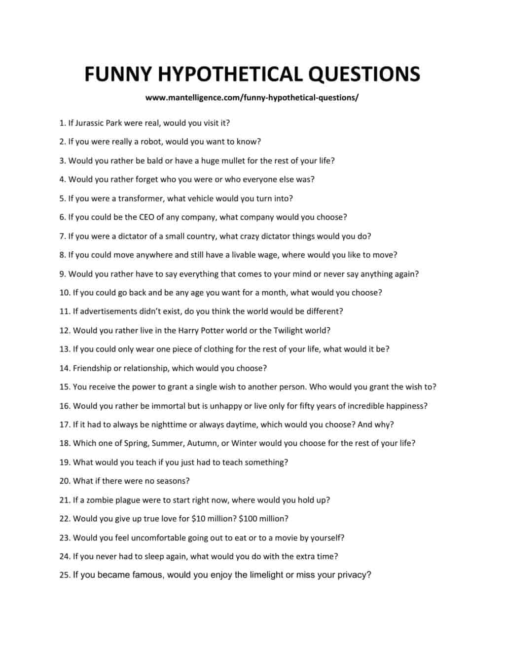 26 Best Funny Hypothetical Questions Spark Fun Conversations 26 Best Funny Hypothetical Questions Spark Fun Conversations