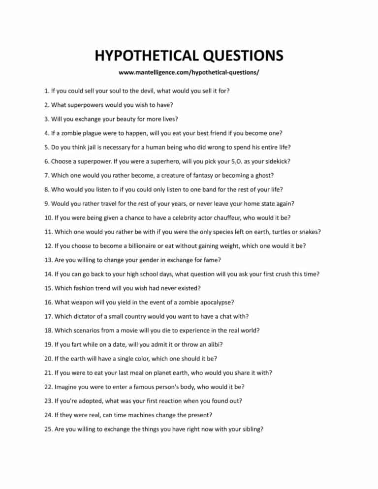 62+ Best Hypothetical Questions (Funny, Weird, Deep) [2023]