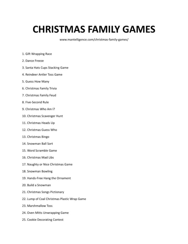 20 Wonderful Christmas Family Games To Enjoy This Holiday Season